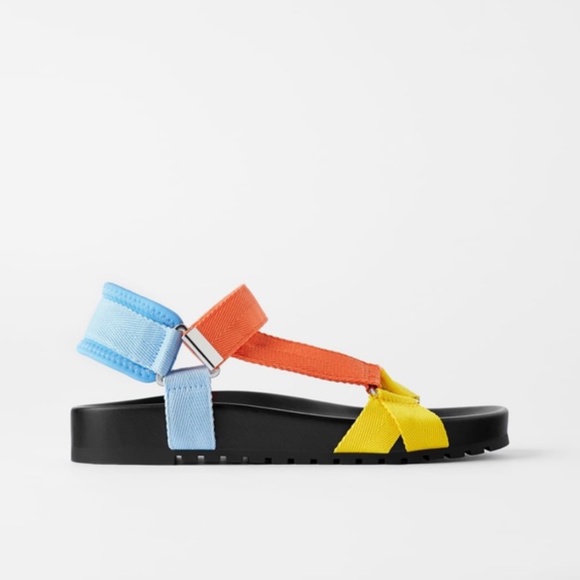 Zara | Shoes | Zara Tricolored Adjustable Summer Casual Sandals | Poshmark
